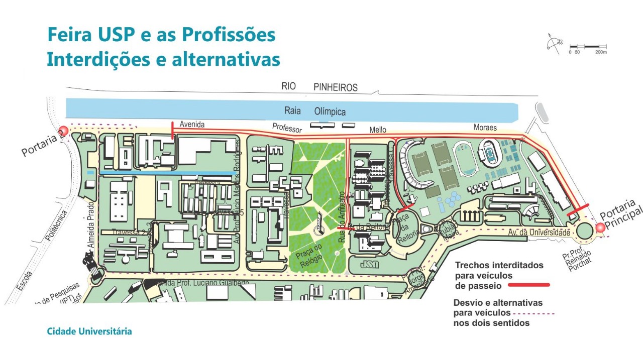 Fique atento às vias de circulação da Cidade Universitária durante a ...